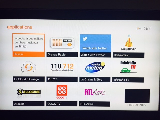 Menu Radio de la TV d'Orange - Communauté Orange