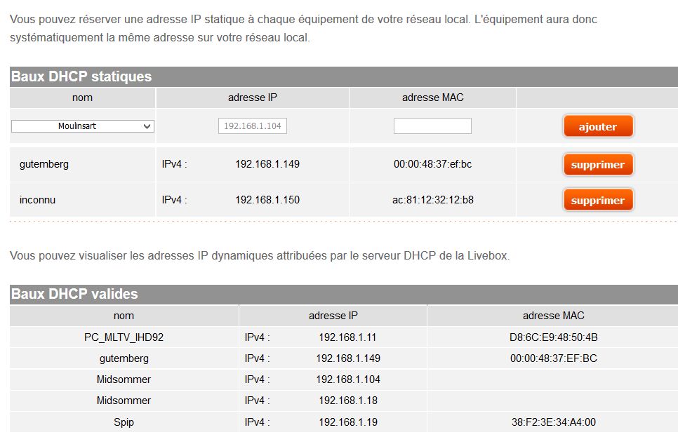 LiveBox Play : Baux DHCP sans adresses IP !!! - Page 4 - Communauté Orange