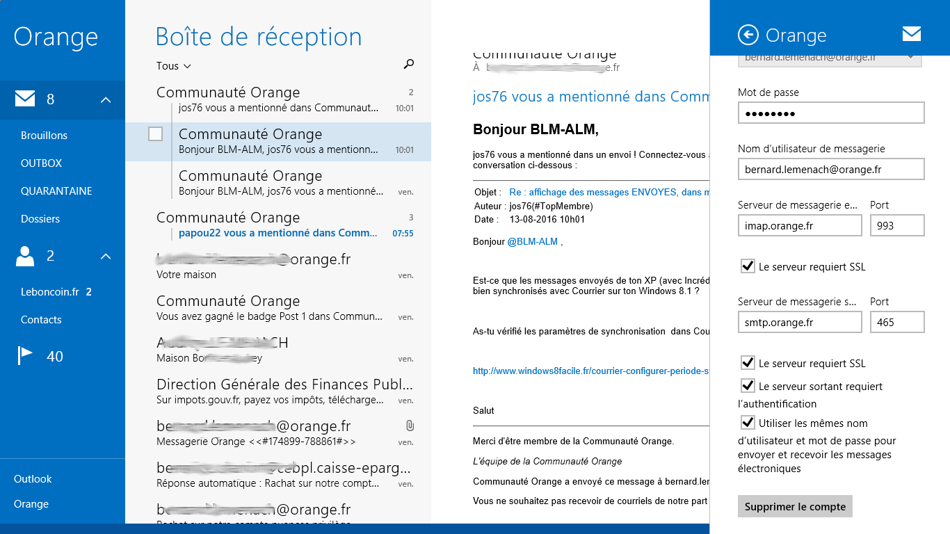 Résolu : affichage des messages ENVOYES, dans ma boite mail ...
