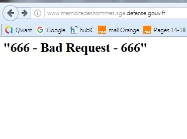 Erreur "666 Bad Request" - Communauté Orange