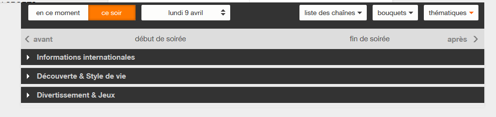 Programme tv sur accueil Orange - Communauté Orange