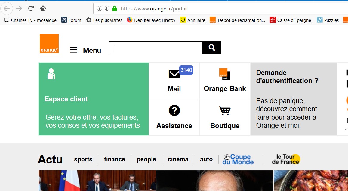 Barre d' adresses - Communauté Orange
