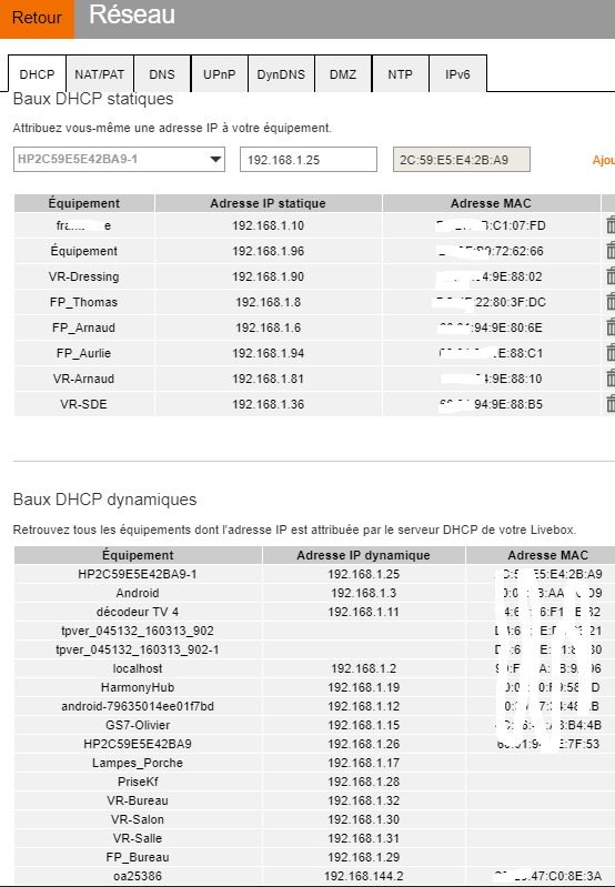 Livebox 4 - Bail DHCP statique qui saute - Communauté Orange