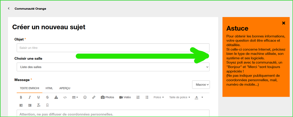 Boitte de reception - Communauté Orange