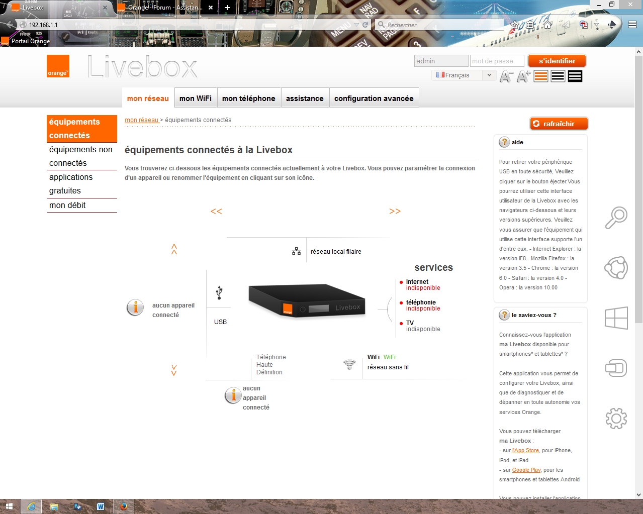 Accés à l'interface de la Livebox3 bugguée selon l... - Communauté Orange